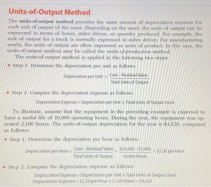Solved PE 10-3A Units-of-output depreciation OBJ. 2 A | Chegg.com