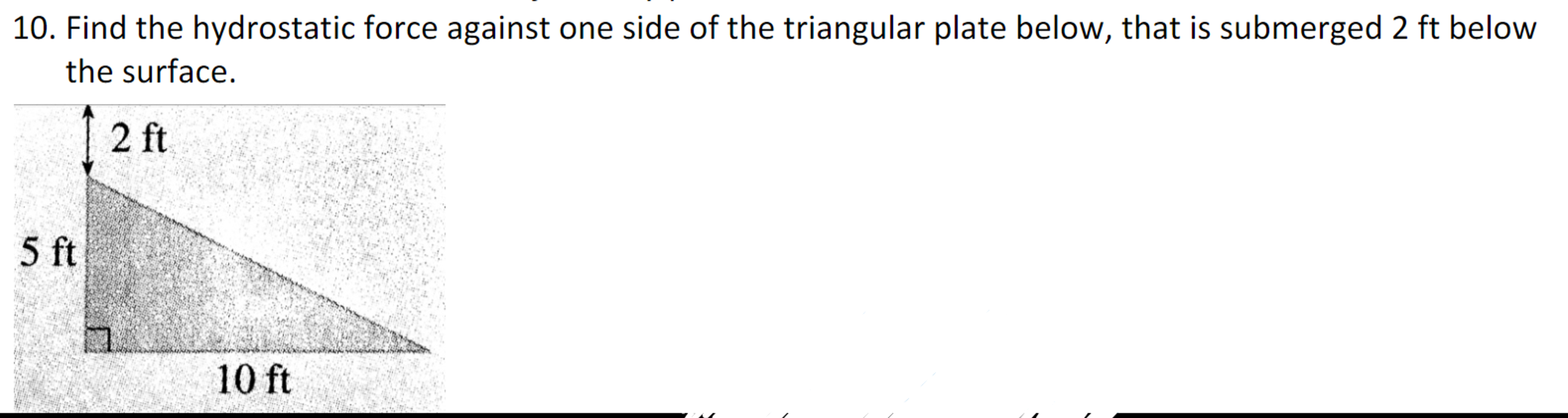 Solved Find the hydrostatic force against one side of the | Chegg.com