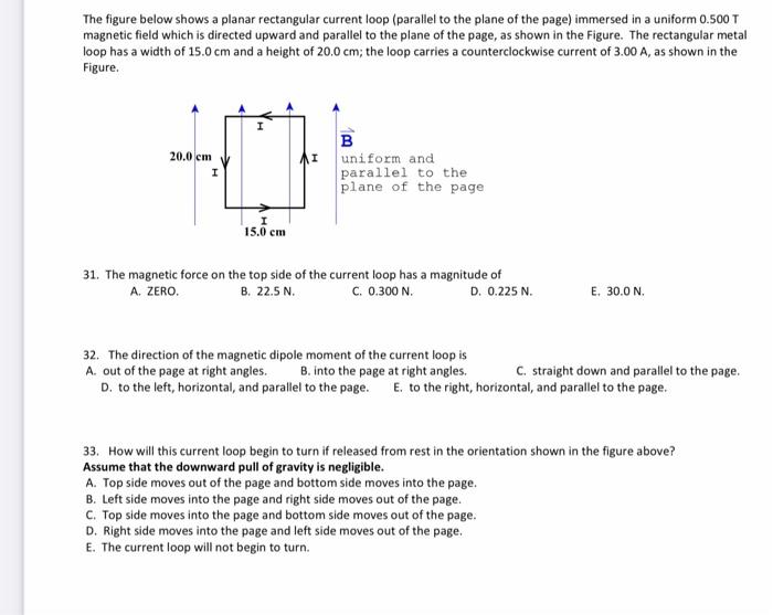 Solved The figure below shows a planar rectangular current | Chegg.com