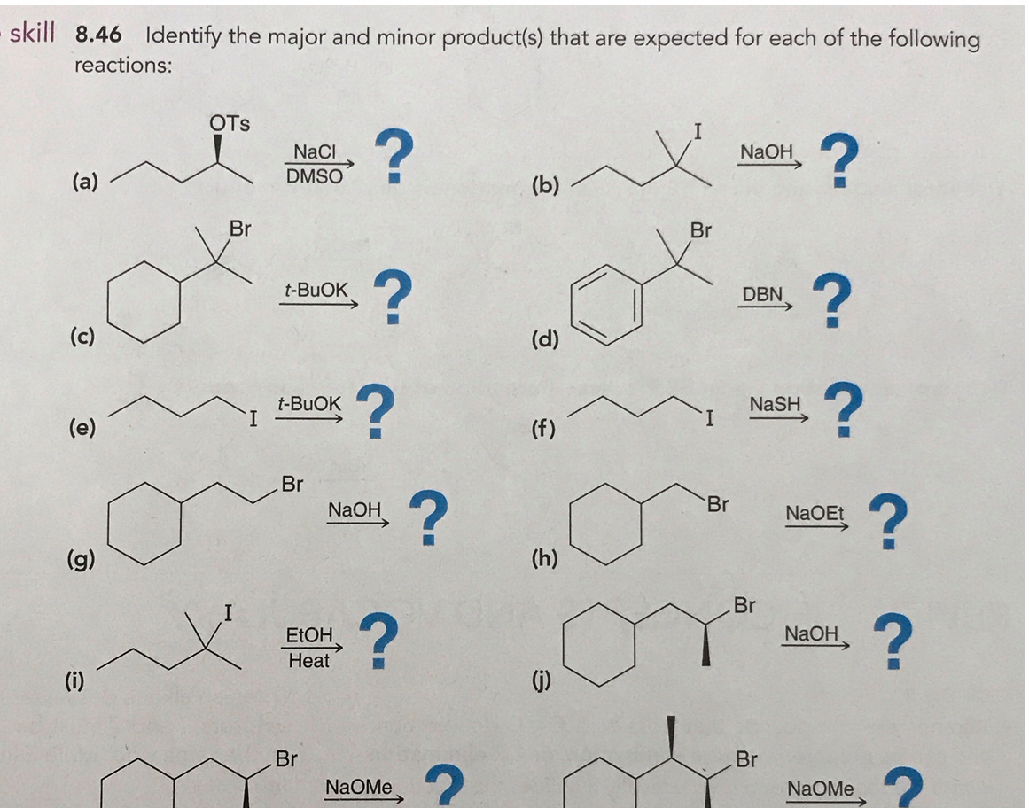 Solved skill 8.46 ﻿Identify the major and minor product(s) | Chegg.com
