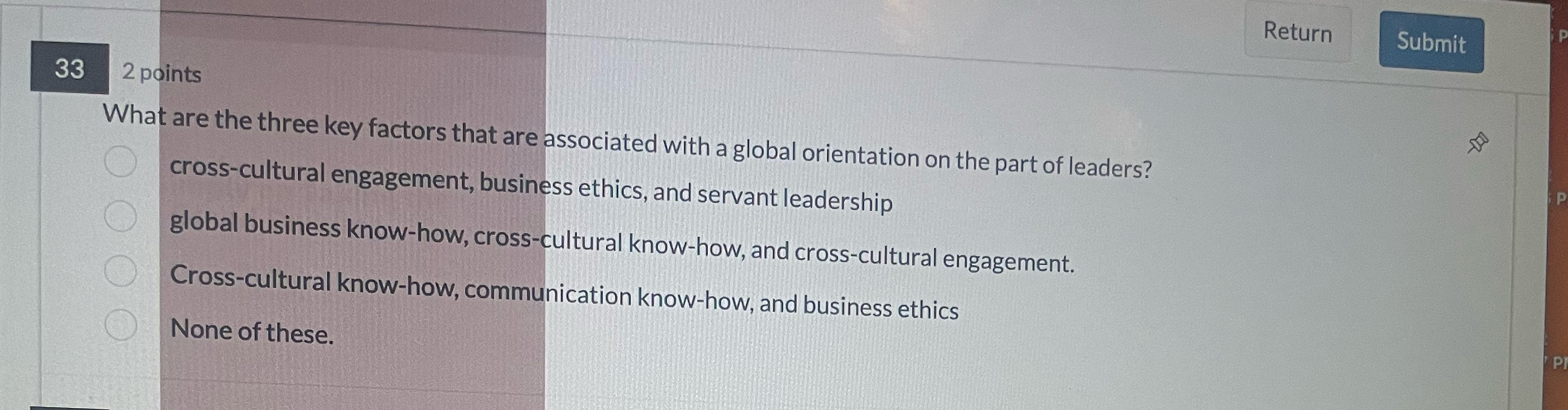 Solved Return33 ﻿pointsWhat are the three key factors that | Chegg.com