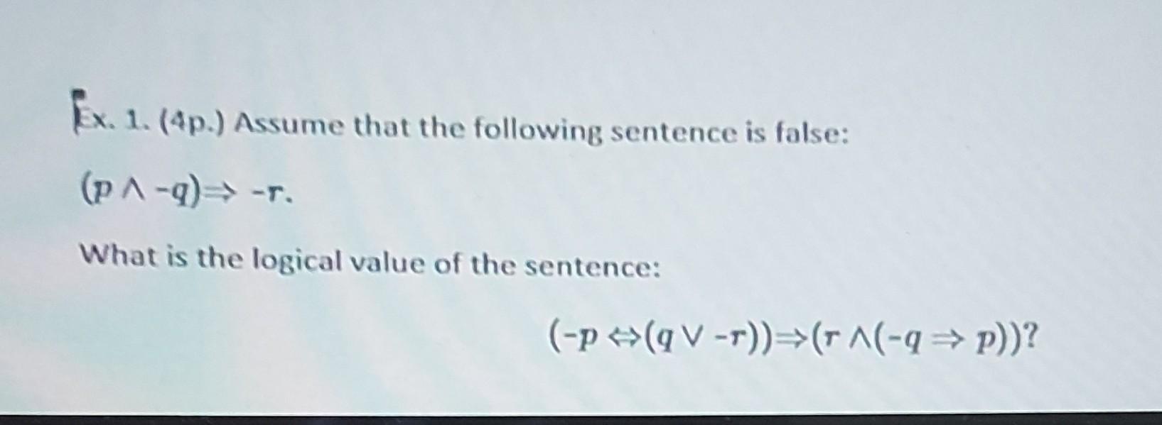 Solved Ex. 1. (4p.) Assume that the following sentence is | Chegg.com