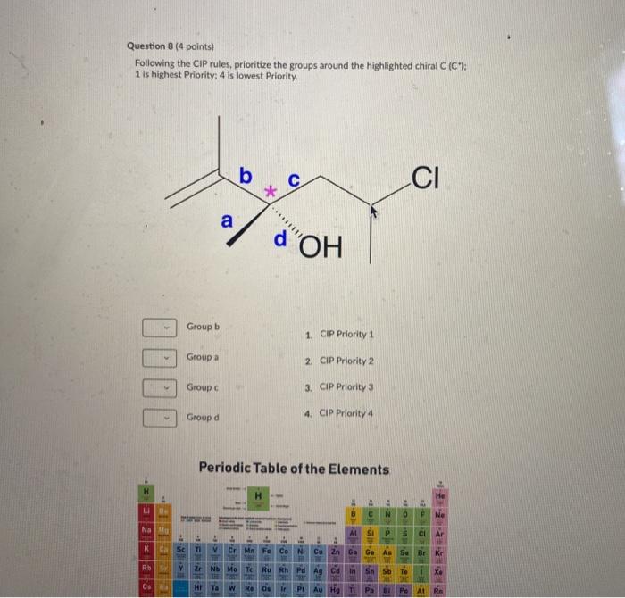 Solved Question 8 (4 points) Following the CIP rules, | Chegg.com