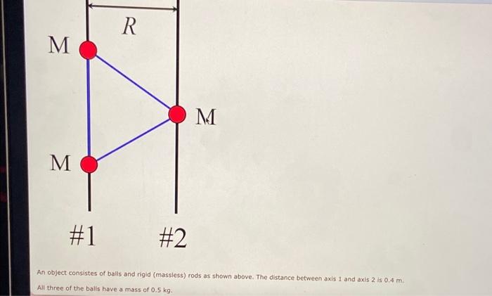 Solved An object consistes of balls and rigid (massless) | Chegg.com