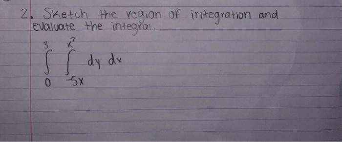 Solved 2. Sketch the region of integration and evaluate the | Chegg.com