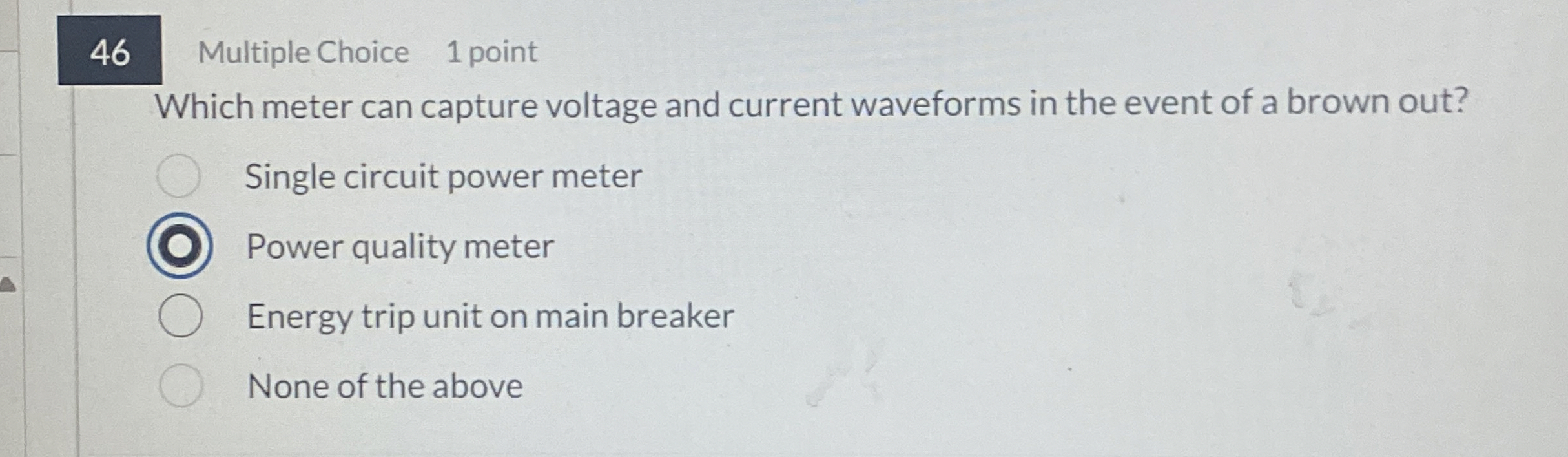 Solved 46Multiple Choice1 ﻿pointWhich meter can capture | Chegg.com