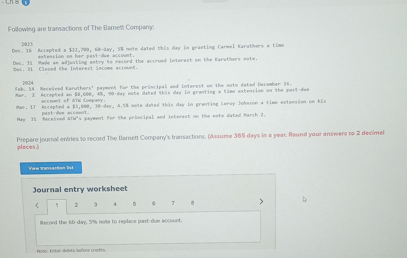 Solved Journal entry worksheet