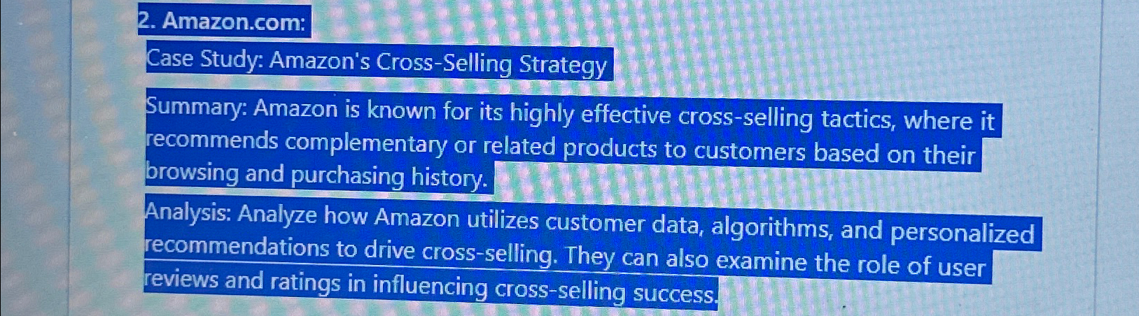 Solved Amazon.com:Case Study: Amazon's Cross-Selling | Chegg.com
