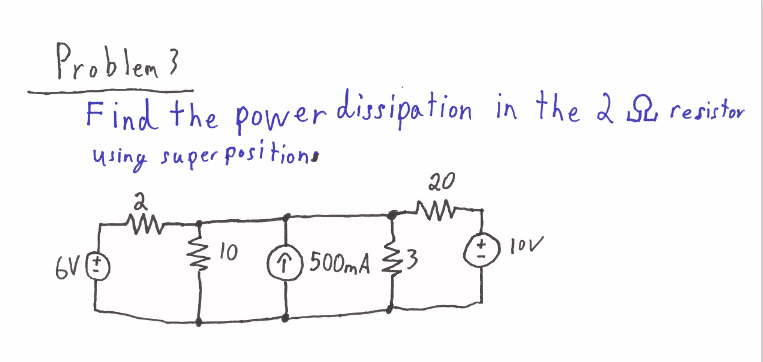 Solved find the power dissapation in ﻿the 2Ωresistor ﻿using | Chegg.com