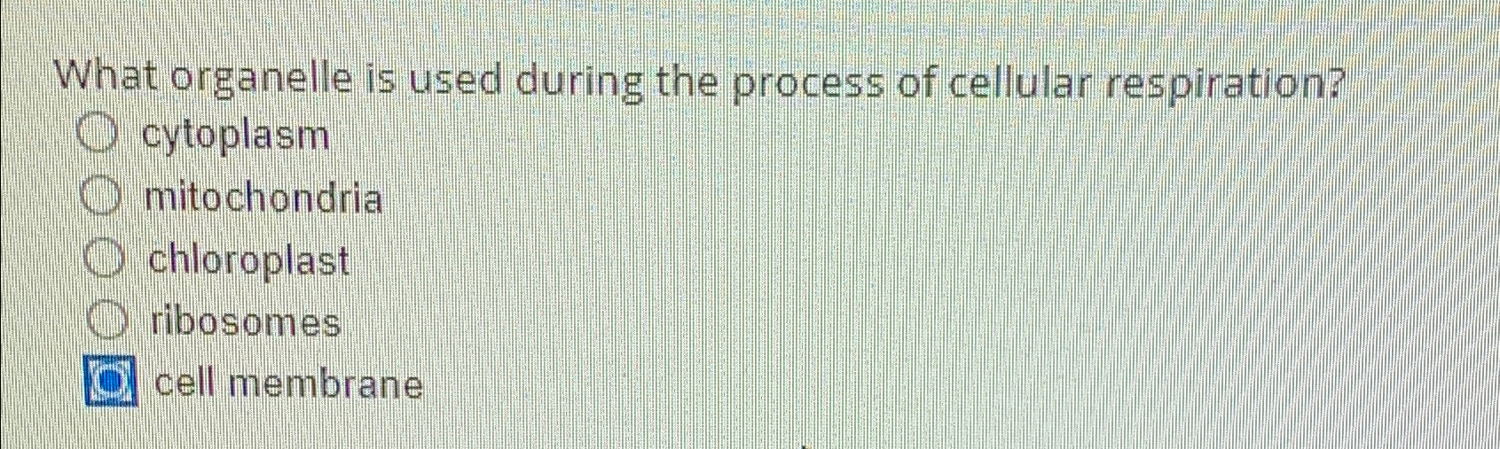 Solved What organelle is used during the process of cellular | Chegg.com