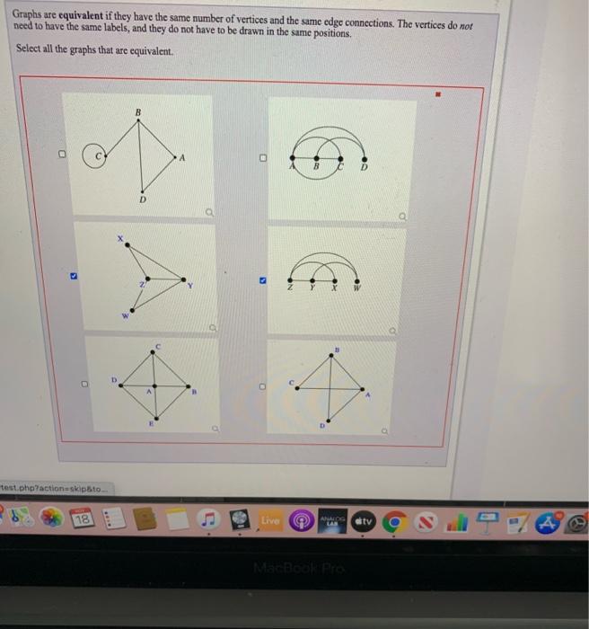 Solved Graphs are equivalent if they have the same number of | Chegg.com