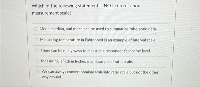 Solved Which of the following statement is NOT correct about | Chegg.com