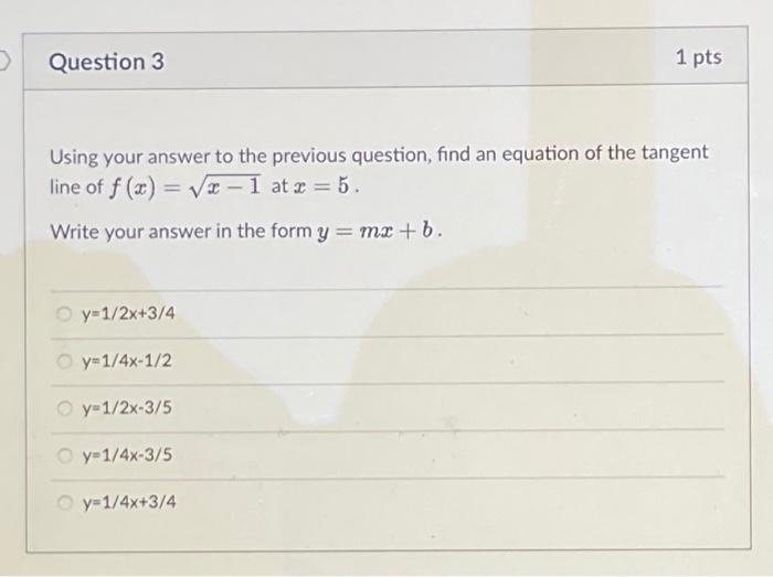 Solved Question 3 Using your answer to the previous | Chegg.com
