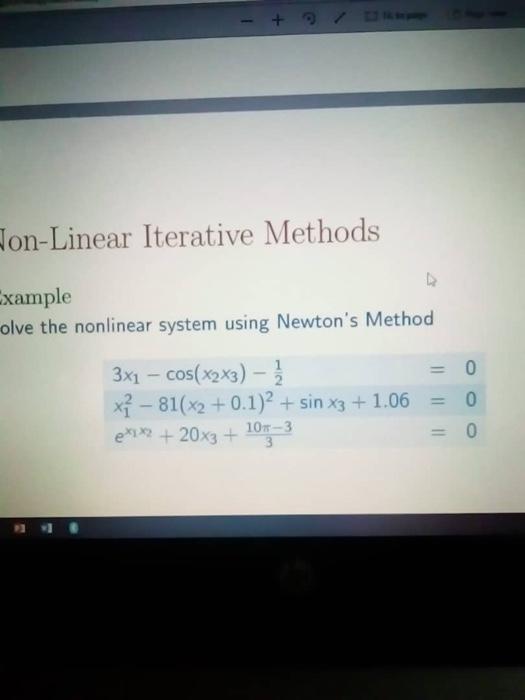 Jon-Linear Iterative Methods xample olve the | Chegg.com