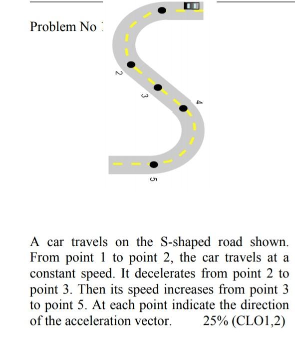 Solved Problem No 3 5 A car travels on the S-shaped road | Chegg.com