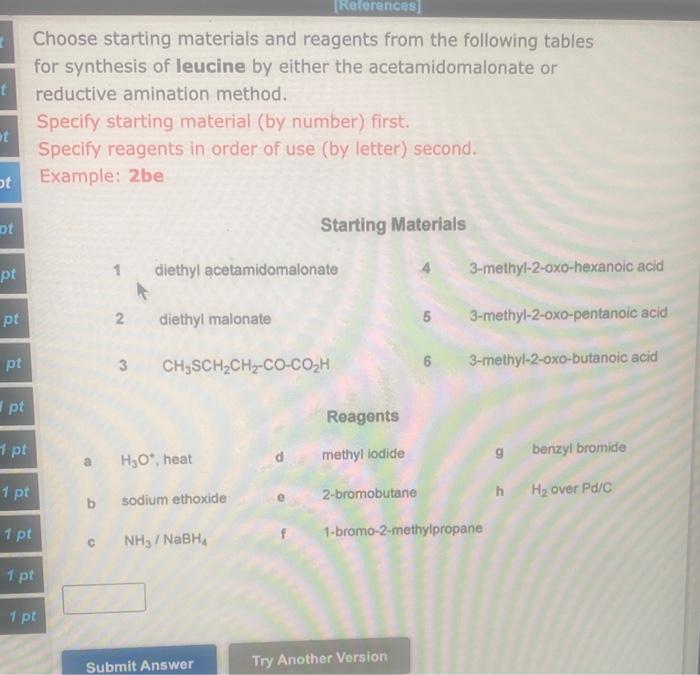 Solved Choose starting materials and reagents from the | Chegg.com