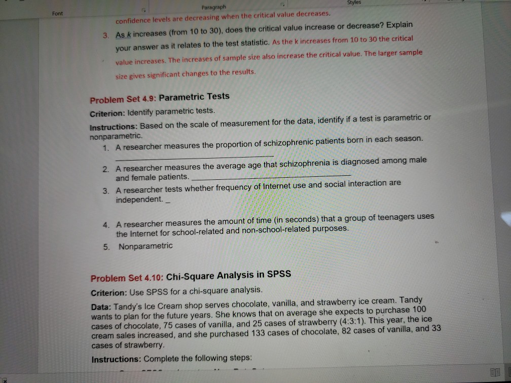 Solved Font Paragraph confidence levels are decreasing when | Chegg.com