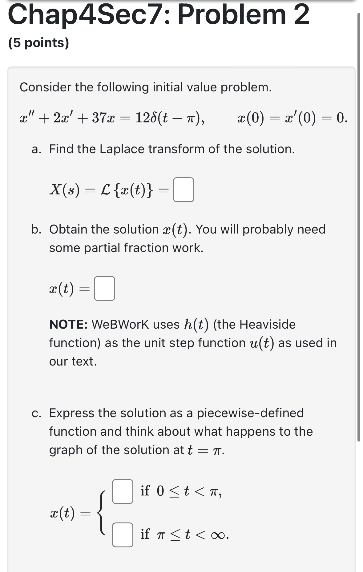 Chap4Sec7: Problem 2(5 ﻿points)Consider the following | Chegg.com