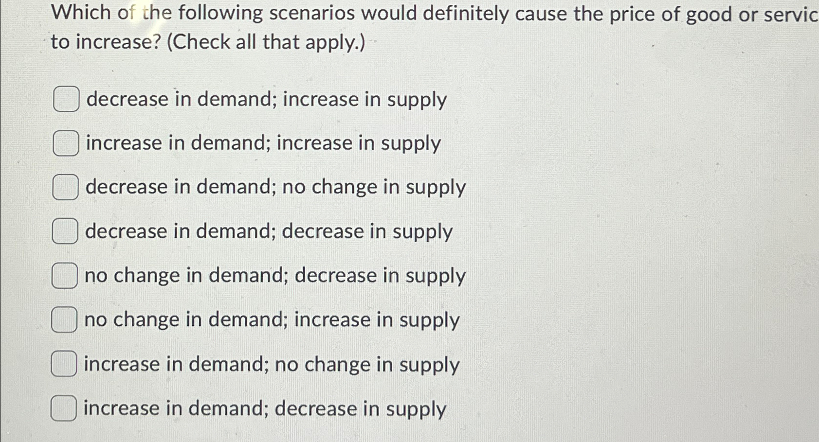 Solved Which of the following scenarios would definitely | Chegg.com