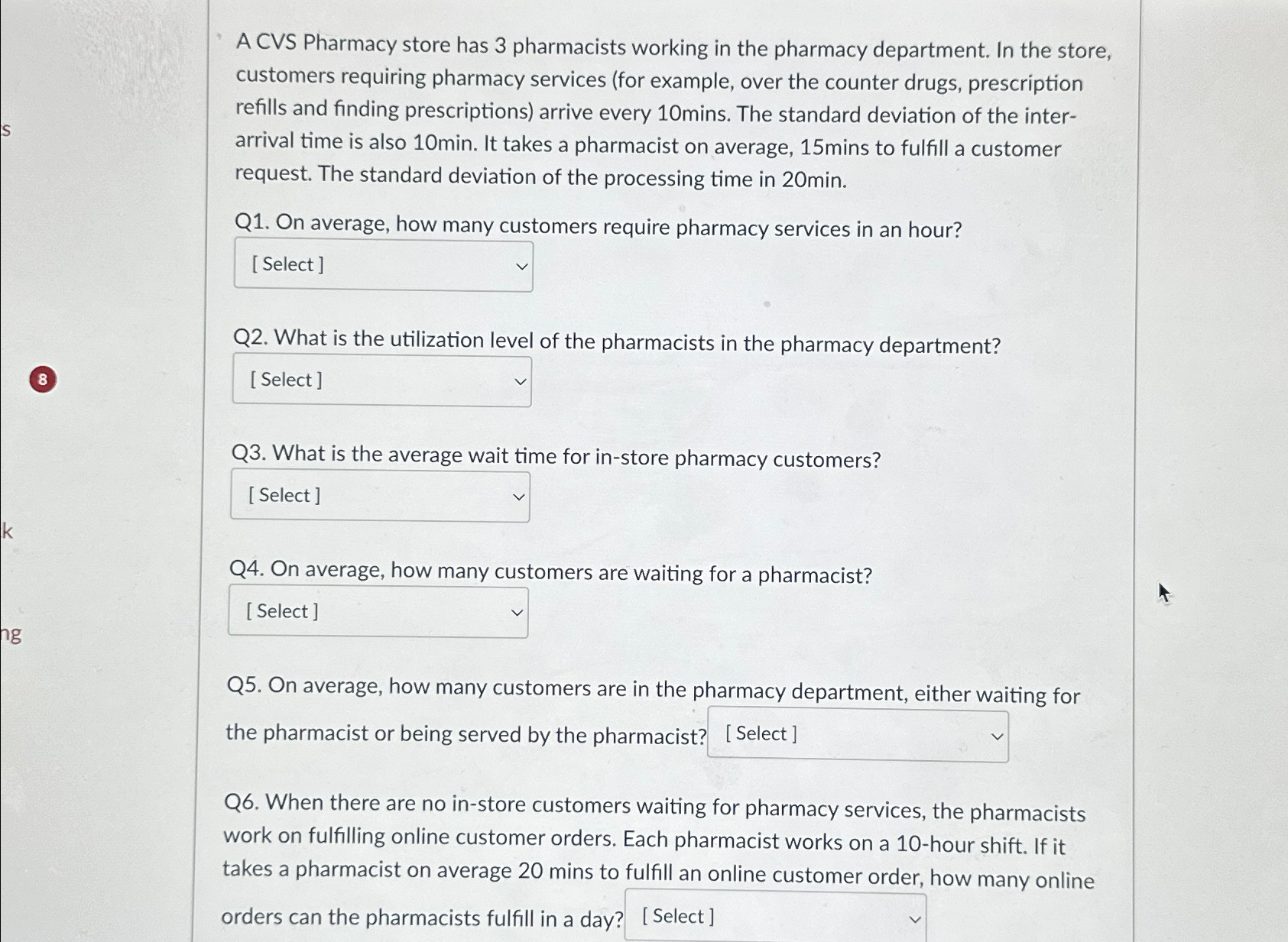 Solved A CVS Pharmacy store has 3 ﻿pharmacists working in | Chegg.com