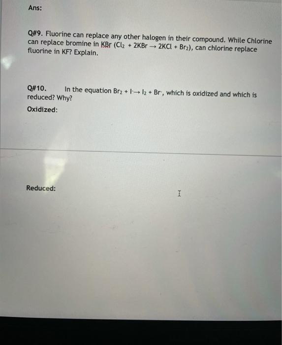 Solved Experiment #21 - Halides Lab Report (Read the | Chegg.com