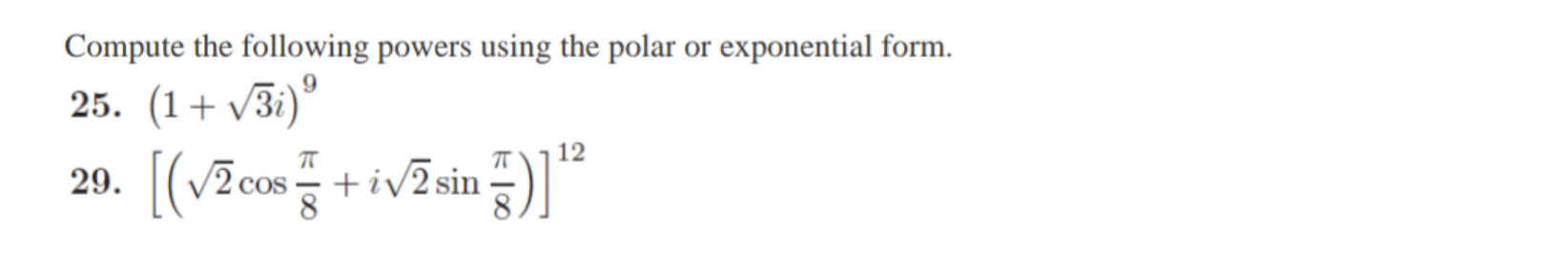 Solved Compute the following powers using the polar or | Chegg.com