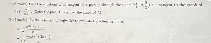Solved 4. (6 marks) Find the equations of all tangent lines | Chegg.com