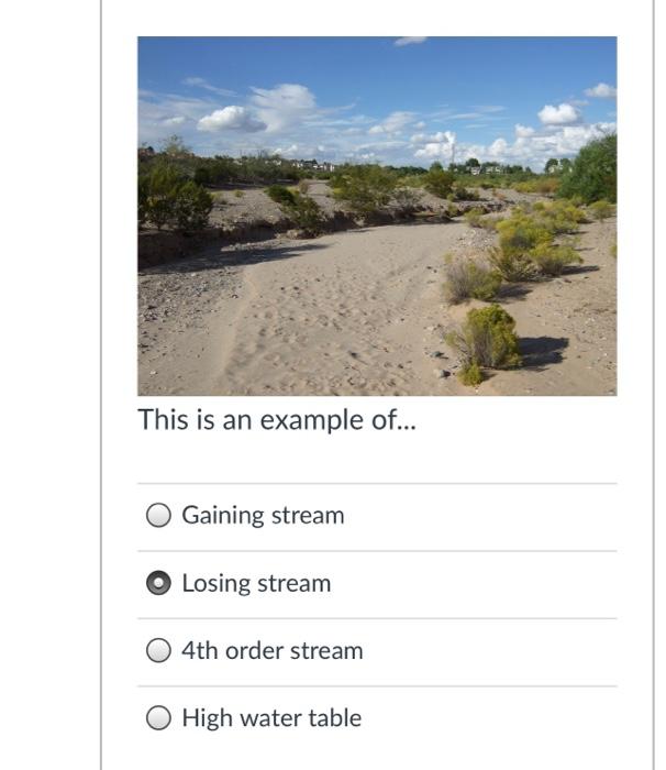 Solved This is an example of... Gaining stream Losing stream | Chegg.com