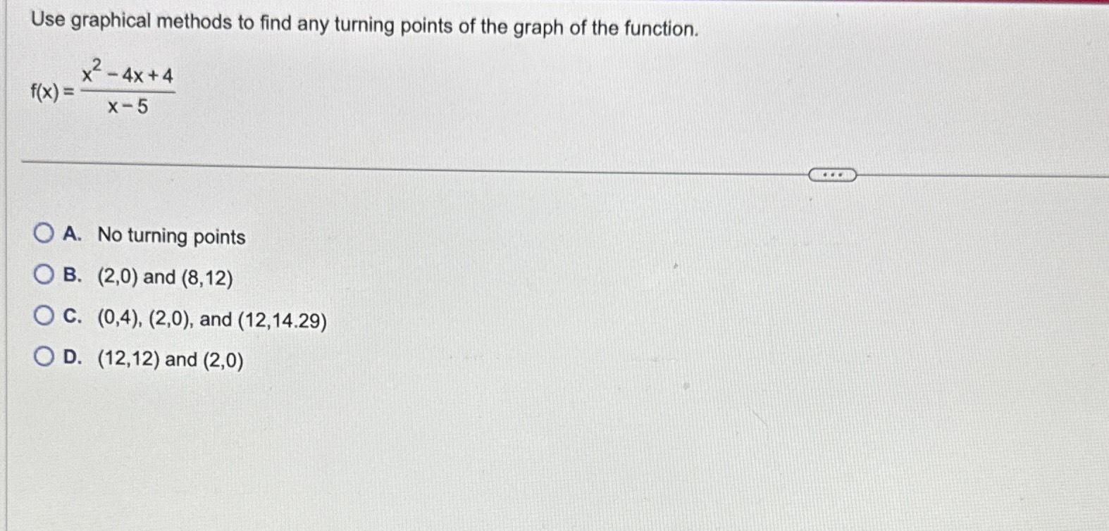 Solved Use graphical methods to find any turning points of | Chegg.com