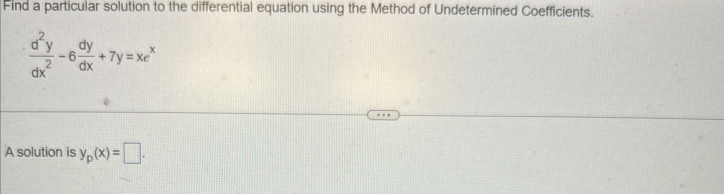 Solved Find a particular solution to the differential | Chegg.com