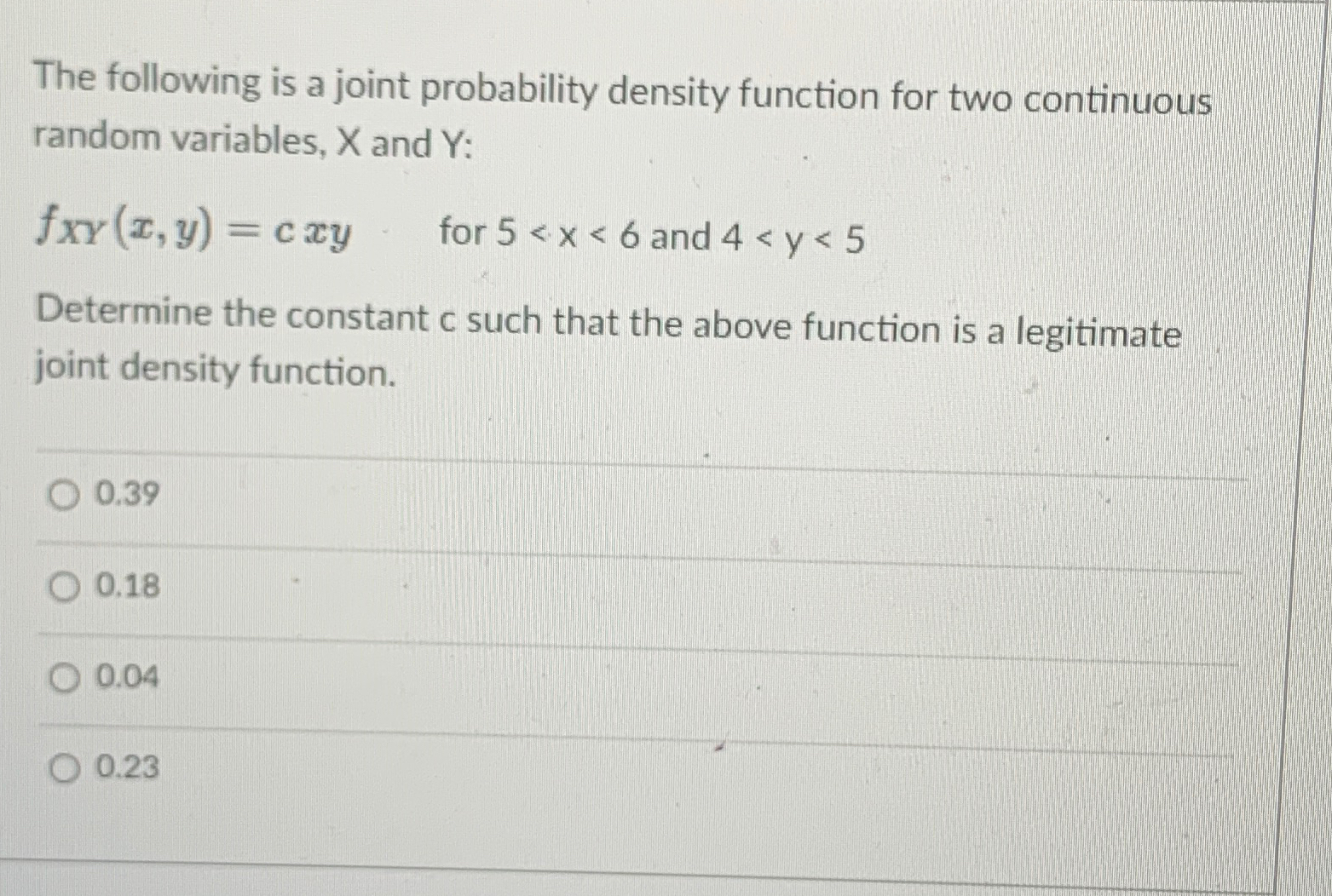 Solved The following is a joint probability density function | Chegg.com