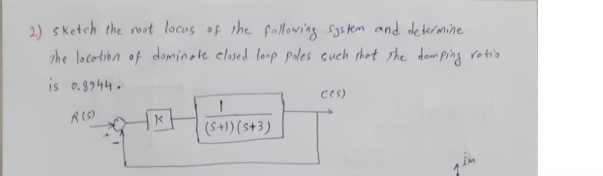 Solved 2) Sketch the not locus of the following system and | Chegg.com
