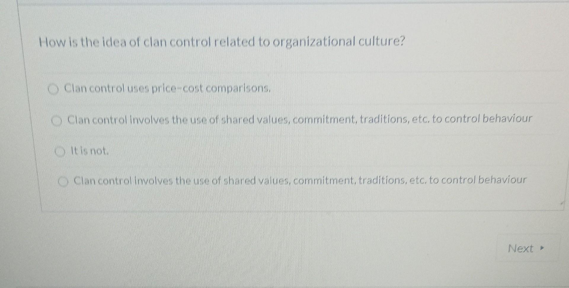 How is the idea of clan control related to | Chegg.com