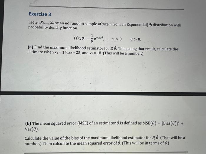 Solved Let X1,X2,…,Xn be an iid random sample of size n from | Chegg.com
