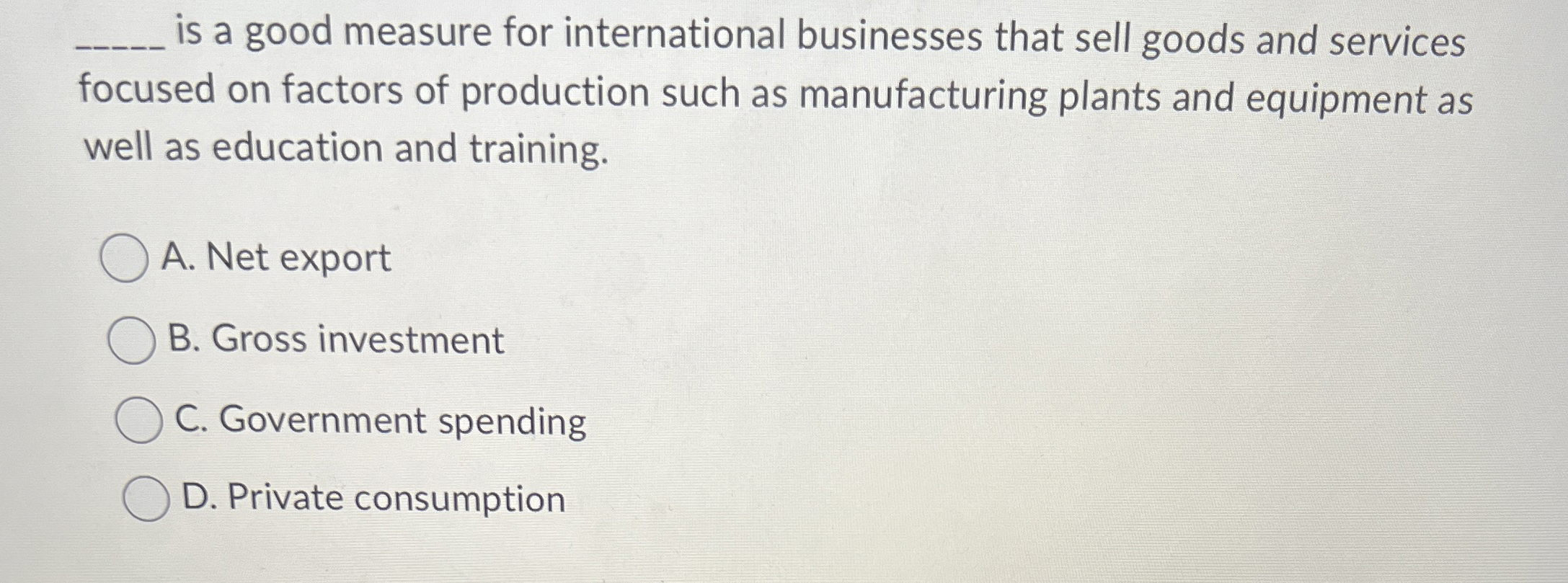 Solved q, ﻿is a good measure for international businesses | Chegg.com