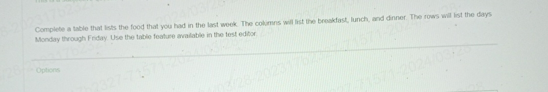 Solved Complete a table that lists the food that you had in | Chegg.com