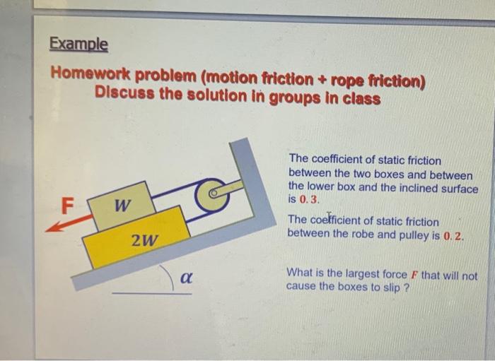 Solved Example Homework problem (motion friction + rope | Chegg.com