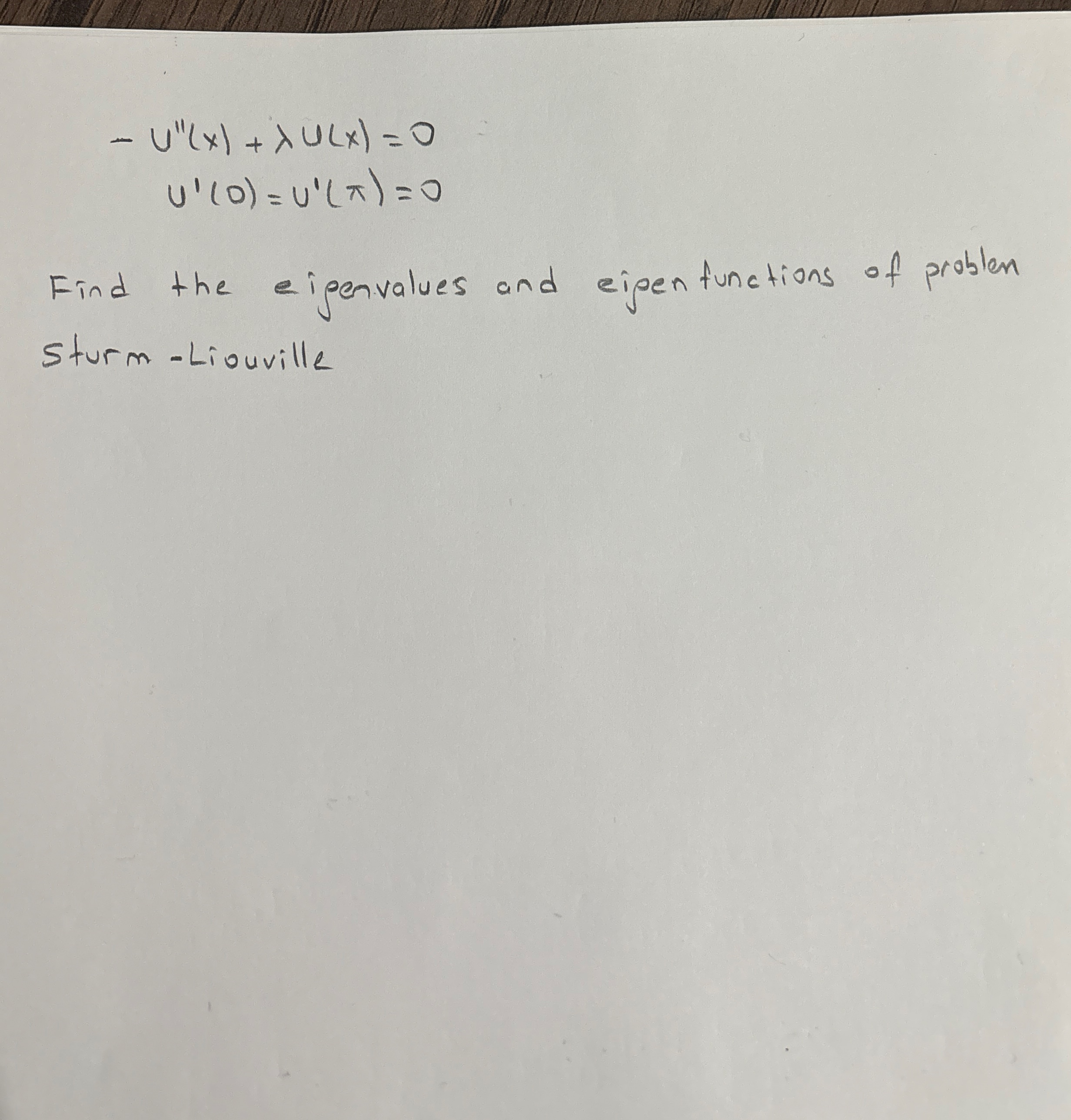 Solved Ux Lambda Ux0 U0u 