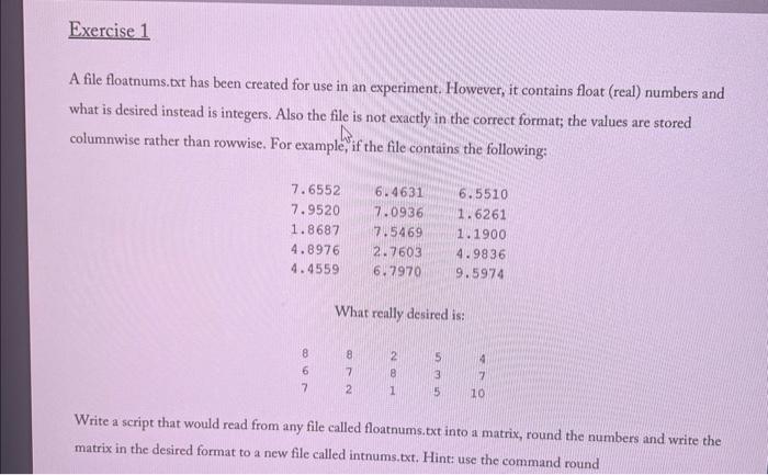 Solved A file floatnums.txt has been created for use in an | Chegg.com