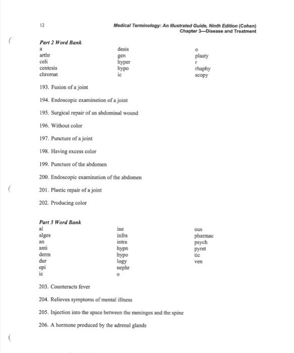 Solved use the words from the word bank to answer the | Chegg.com