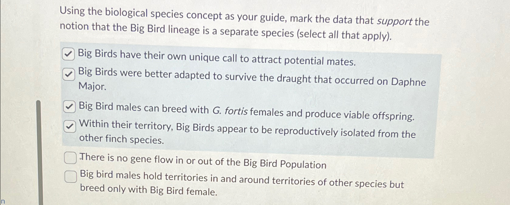Solved Using the biological species concept as your guide, | Chegg.com