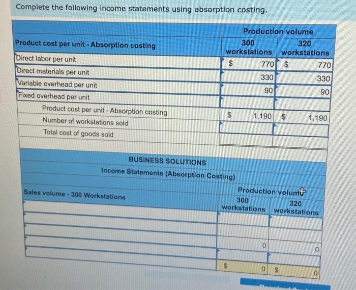 Solved Prepare an income statement under variable | Chegg.com