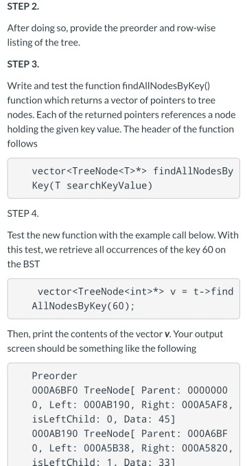 TreeNode Definition Иргэела оnсе #include #include | Chegg.com