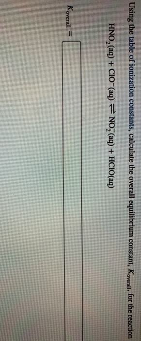 Solved Using the table of ionization constants, calculate | Chegg.com