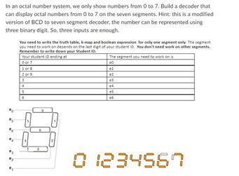 In an octal number system, we onily show numbers frem | Chegg.com