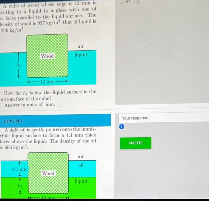 Solved A raft is constructed of wood having a density of | Chegg.com