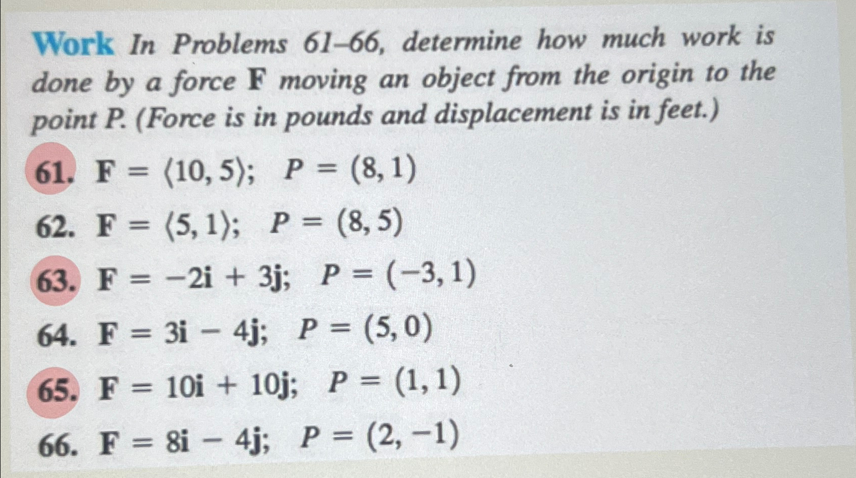 Solved Work In Problems 61-66, ﻿determine how much work is | Chegg.com