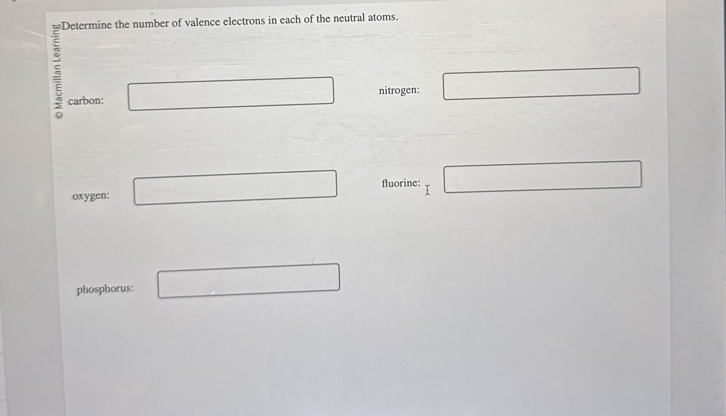 Solved ?30 ﻿Determine the number of valence electrons in | Chegg.com