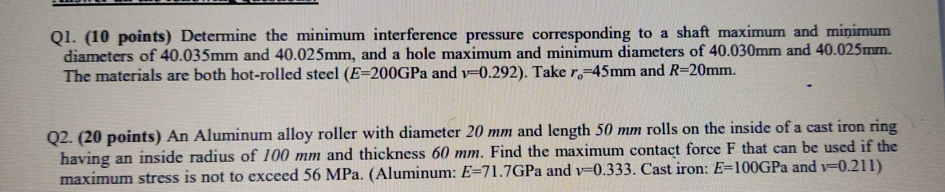 Solved Q1. (10 points) Determine the minimum interference | Chegg.com