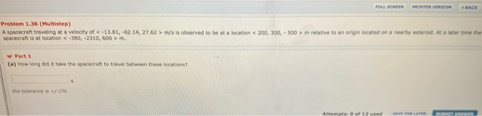 Solved PULL SCREEN PRINTER VERSION BACK Problem 1.36 | Chegg.com